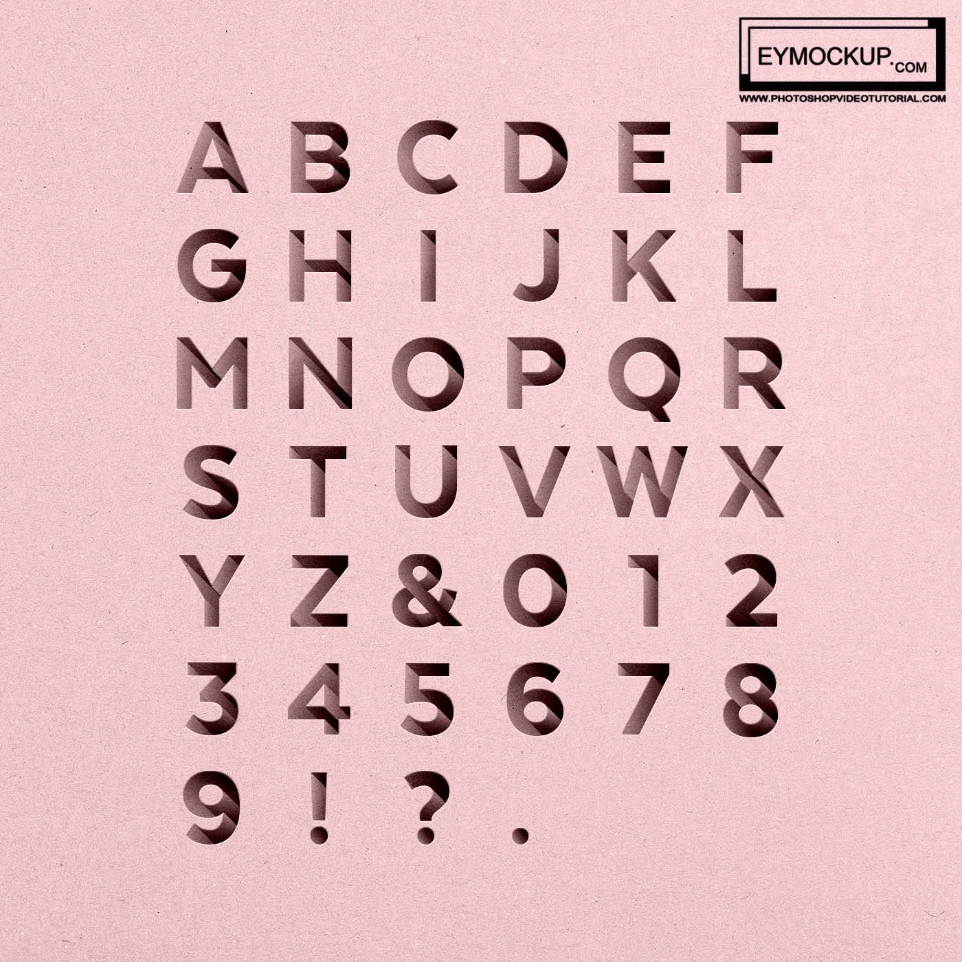 Stylish Alphabet Mockup For Artwork