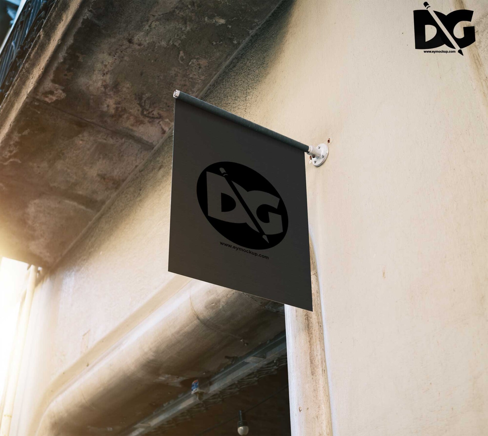 Stylish Fabric Hanging Logo Mockup