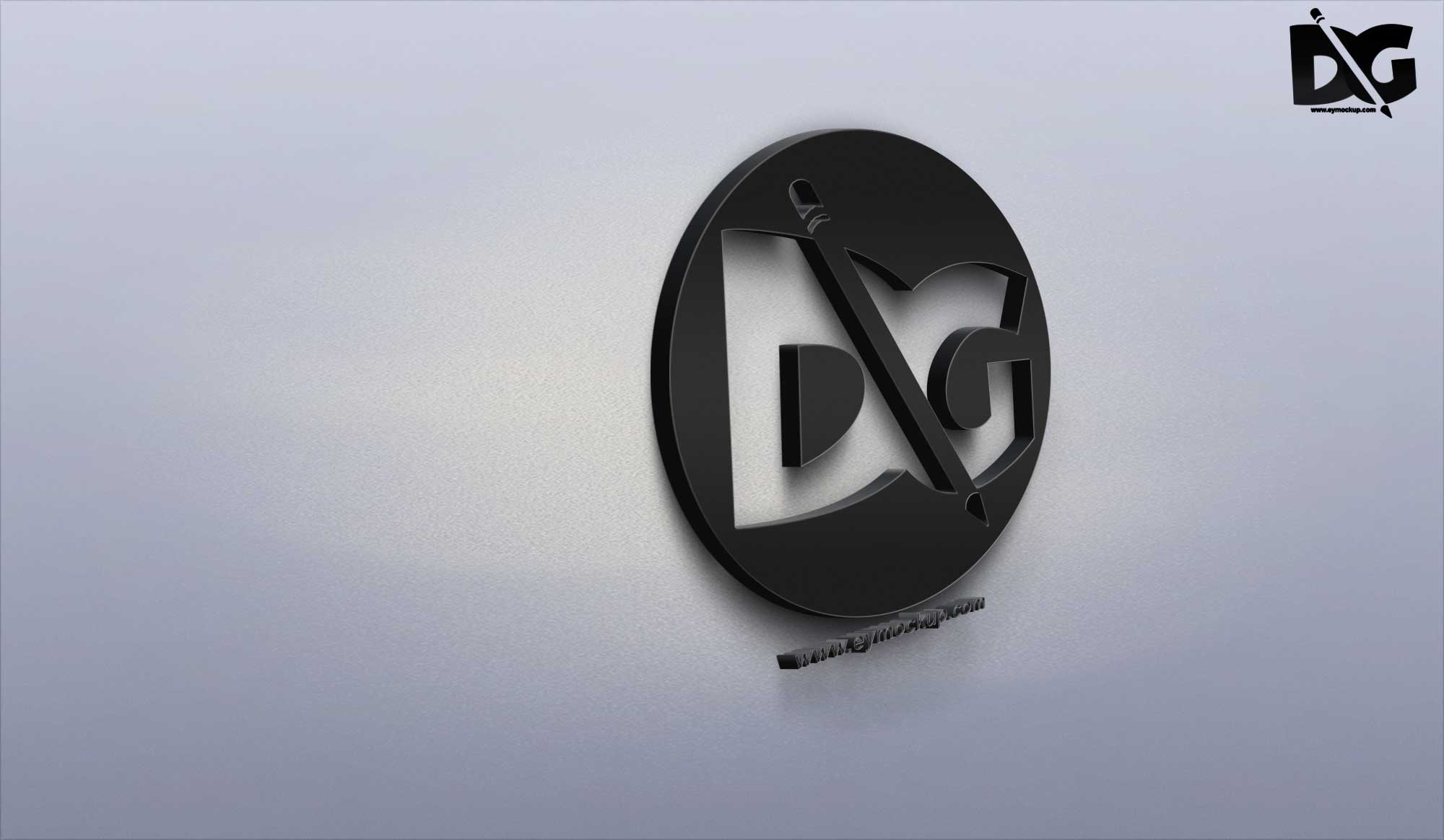Ice Blue 3D Logo MockUp Download
