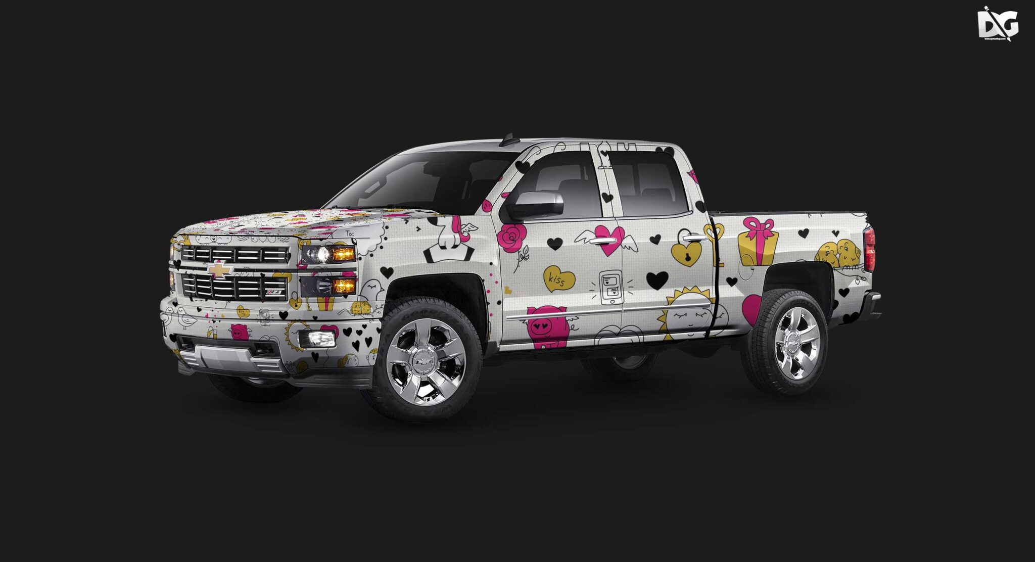 Free Loading Truck Wrap Design Mockup