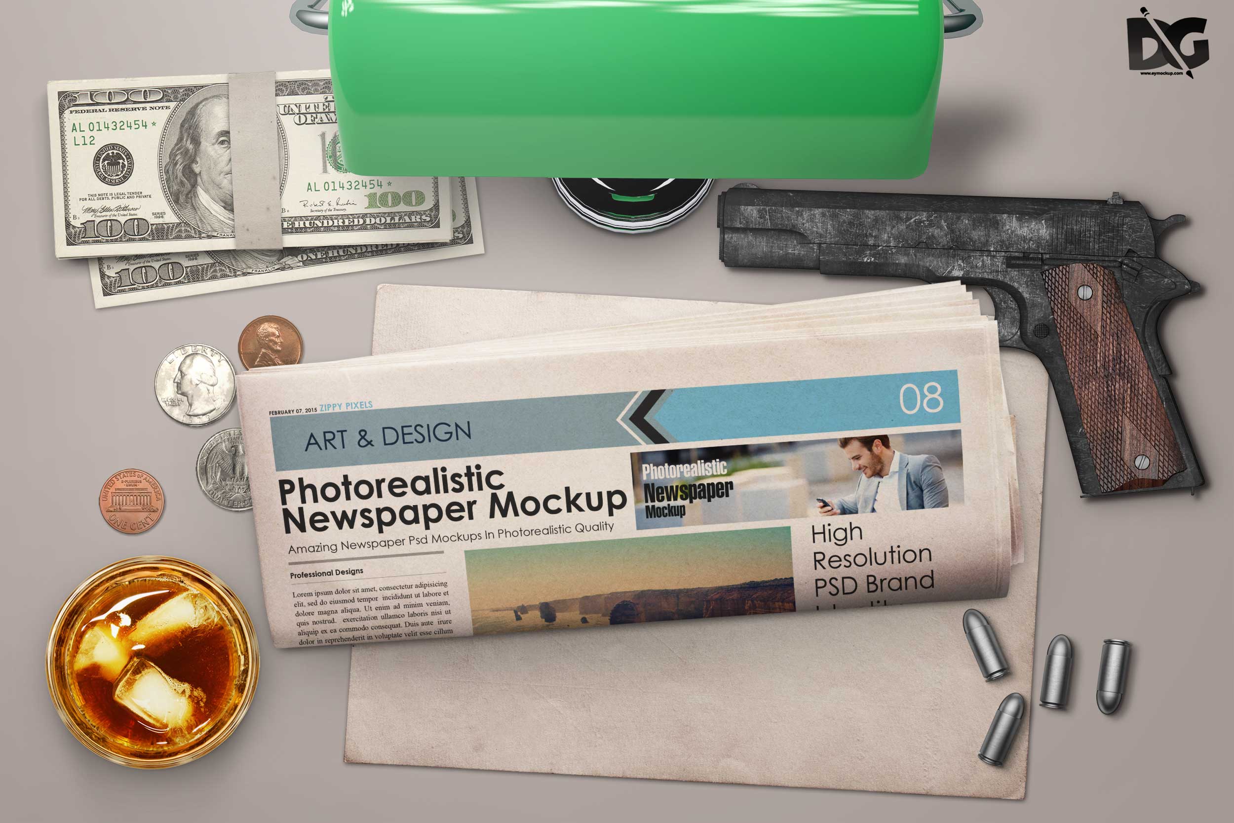 Free Mock-up Crime News Paper | Free PSD Freebies Mockup