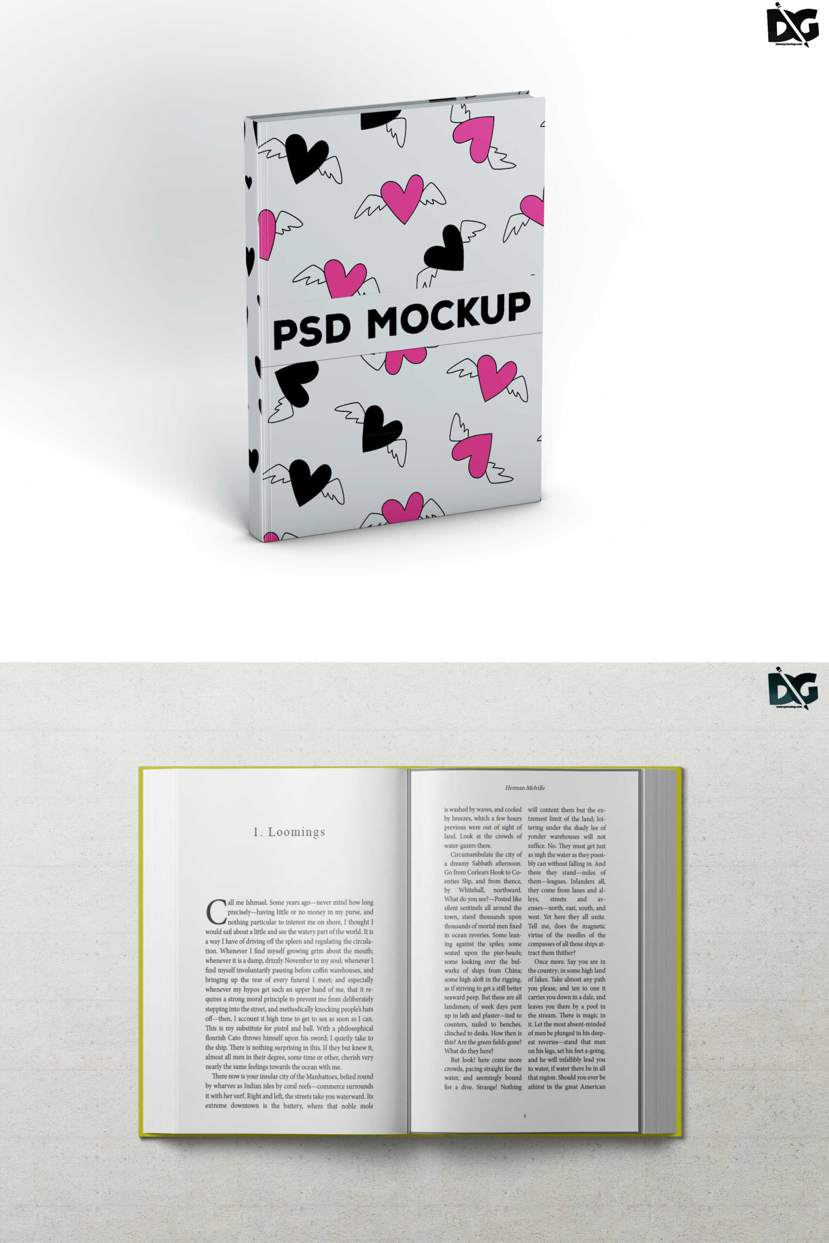 Free Novel Book Cover PSD Design Mockup