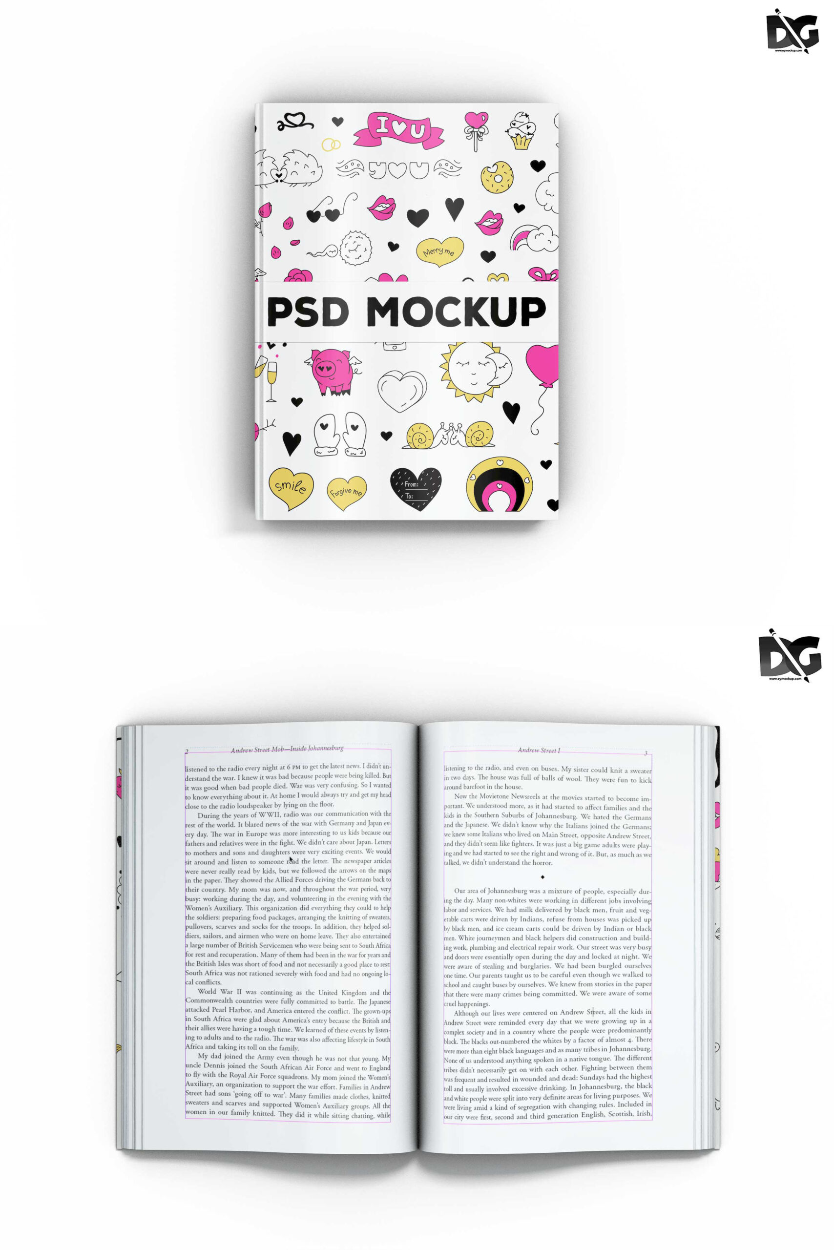 Download Free Book Cover Mockup PSD