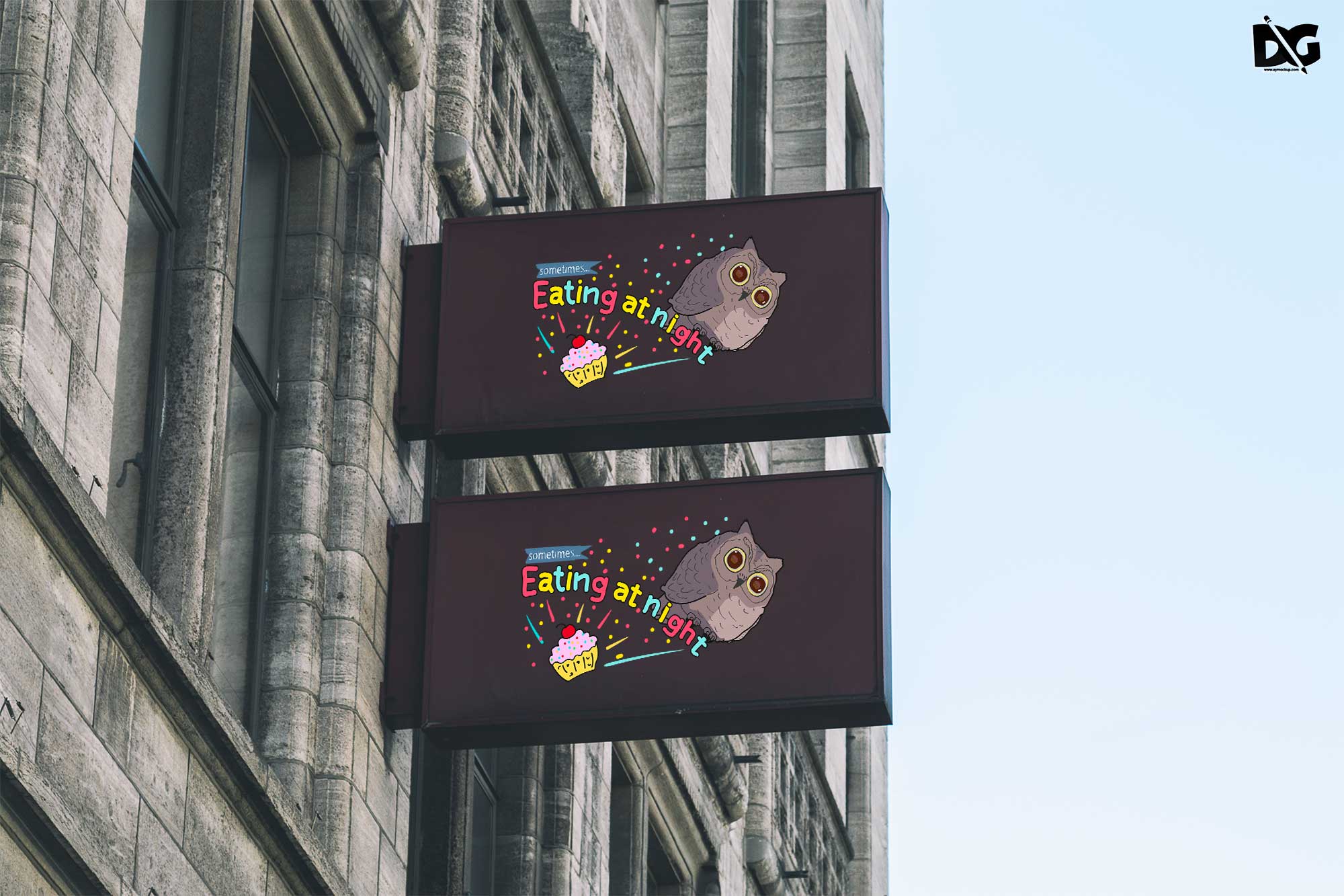 Free Double Sign Mockup For Designers