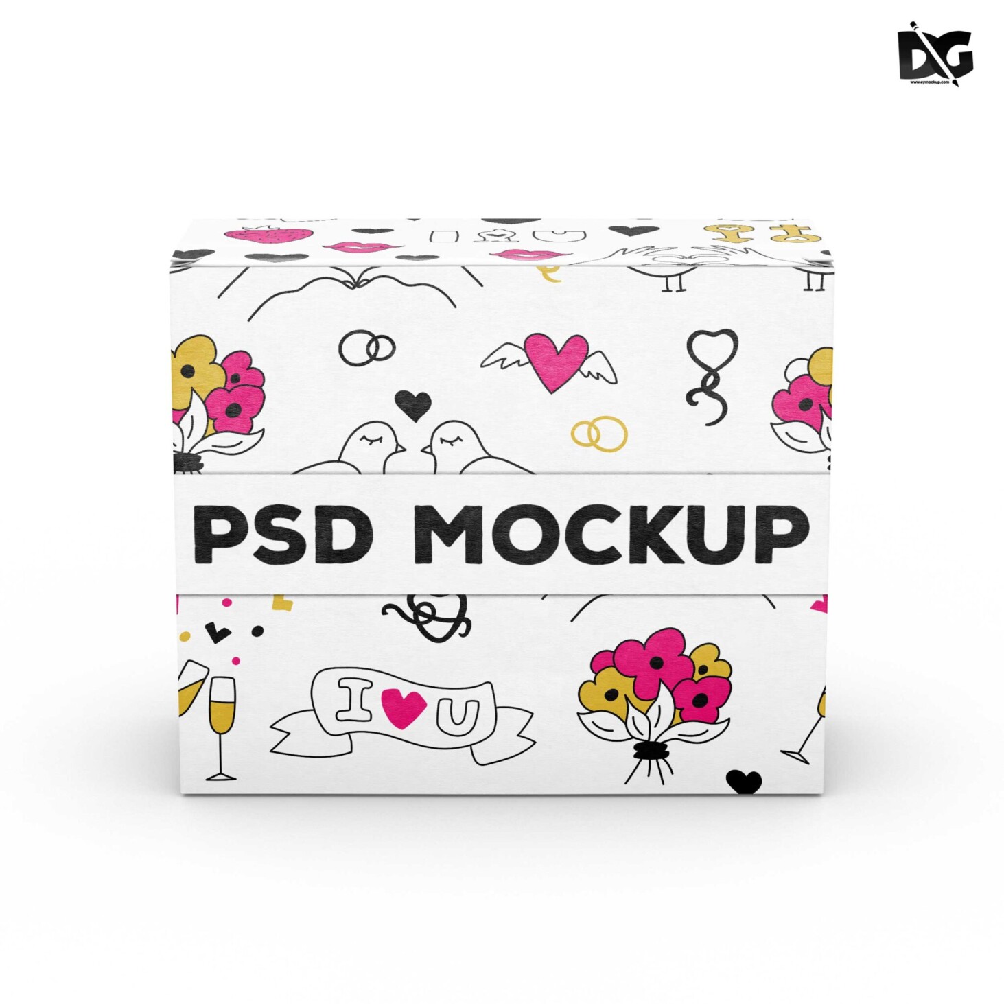 Free Realistic Square Box Mockup