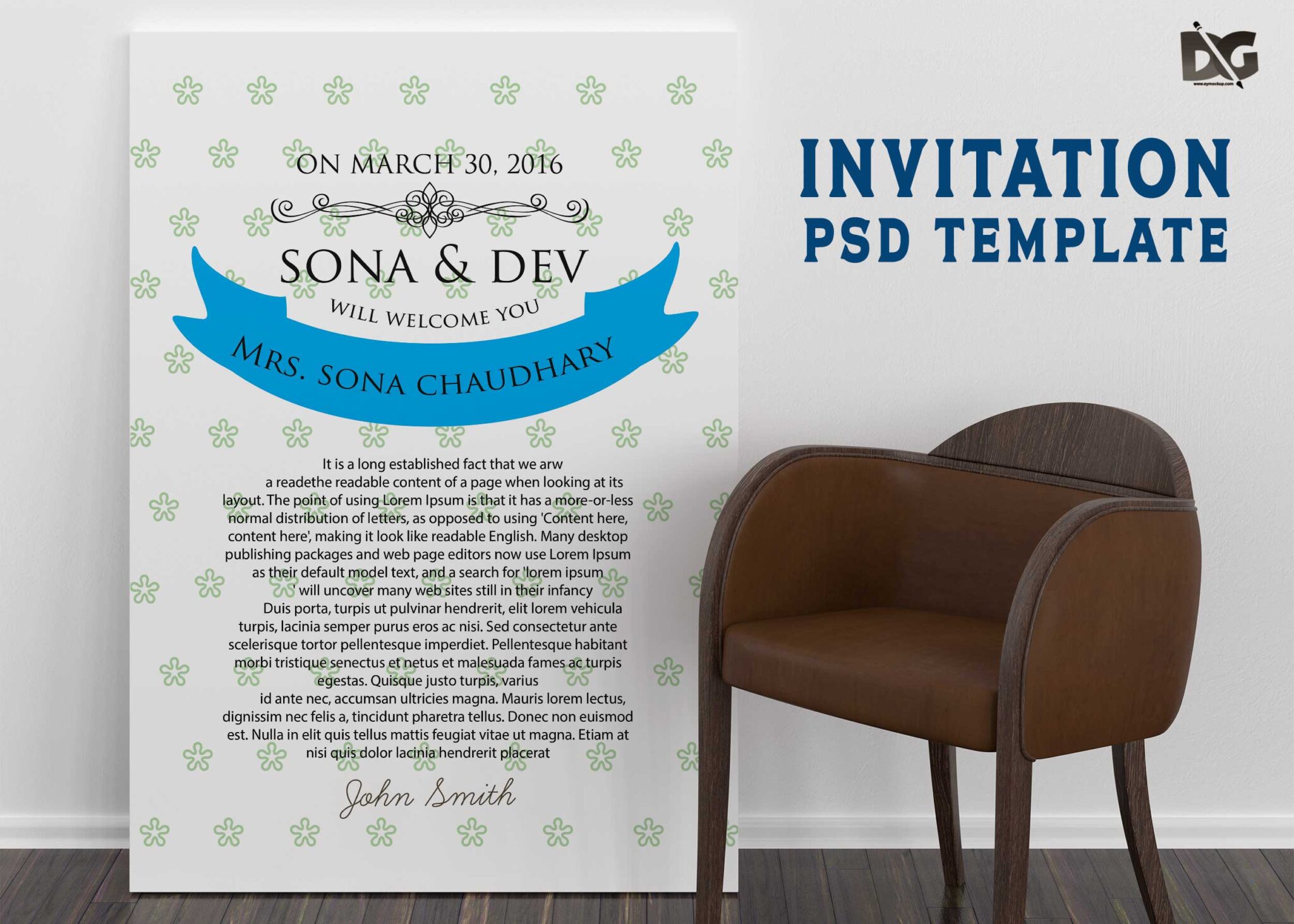 Free Download PSD Invitation Template