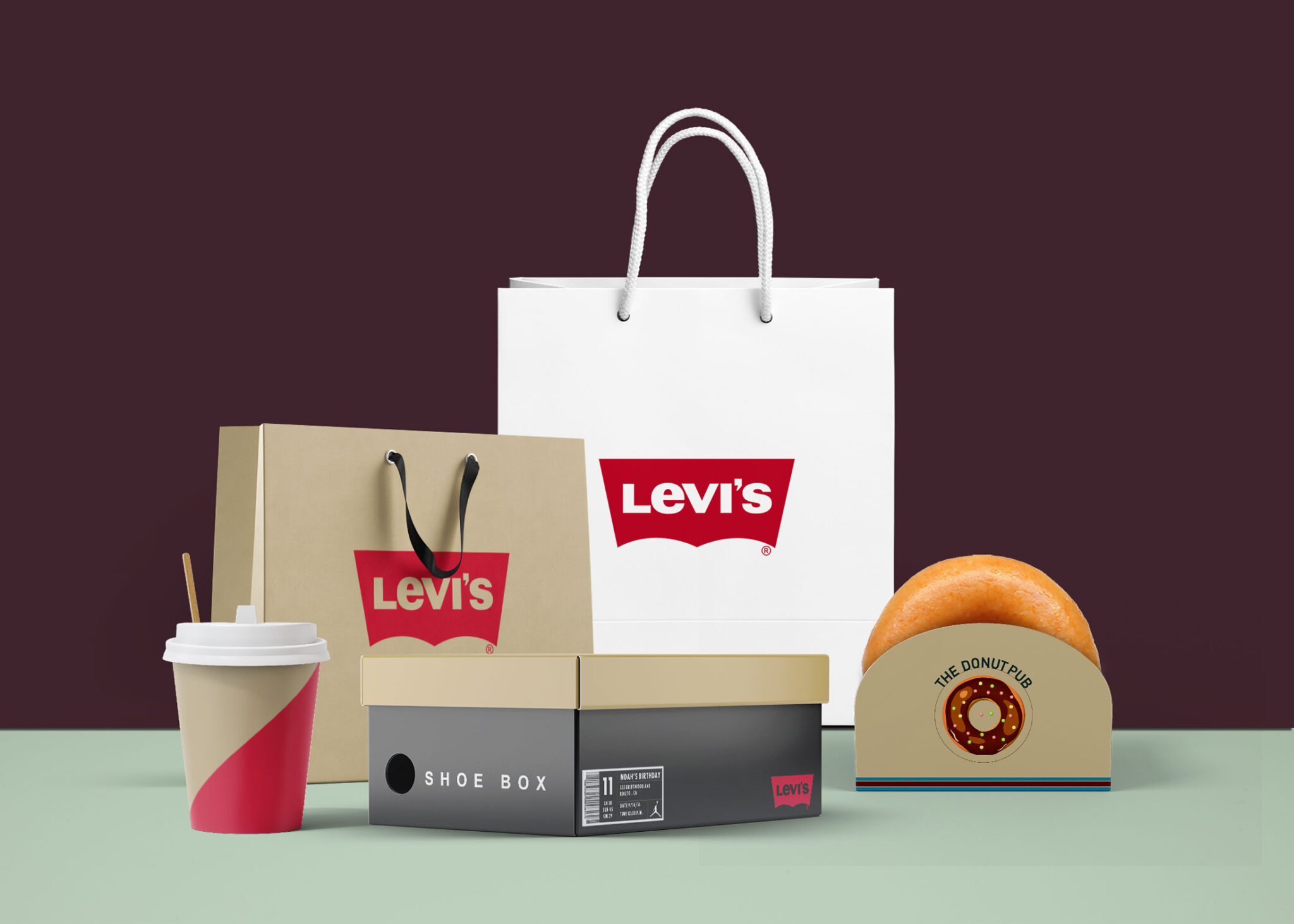 Levi's Full Bag Packaging Mockup