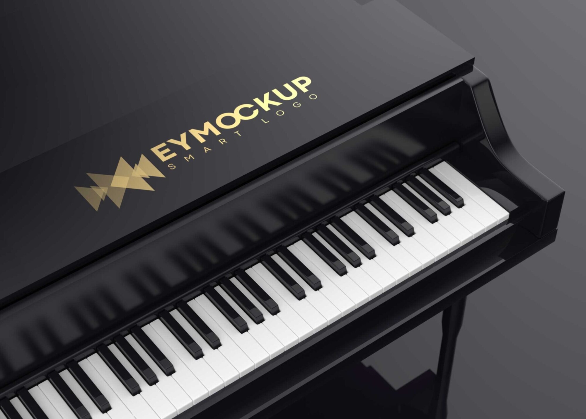 Free Black Piano Logo Mockup Download